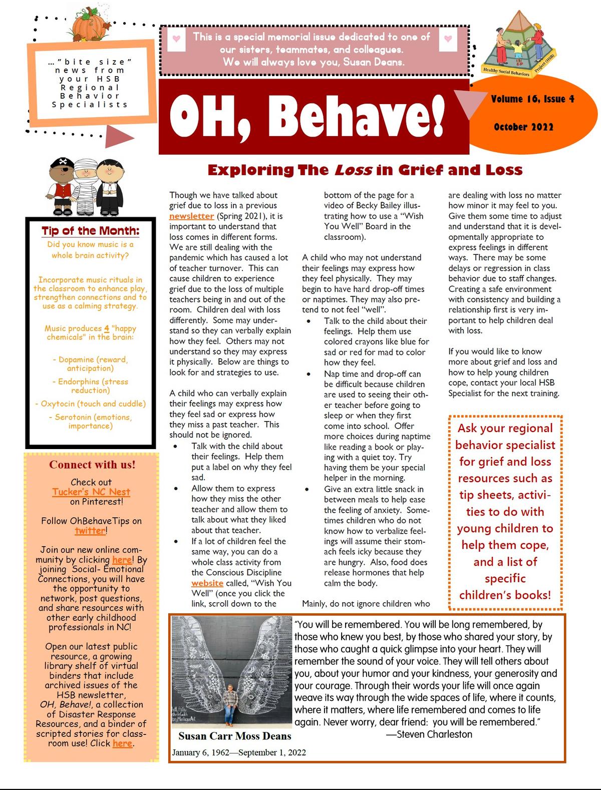 Oh Behave! HSB Newsletter, October 2022 - CCR&R System
