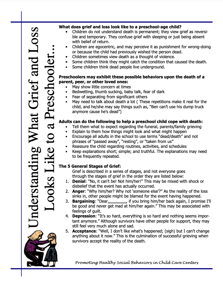 Understanding What Grief and Loss Looks Like to a Preschooler - CCR&R ...