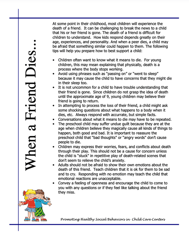 When a Friend Dies - CCR&R System