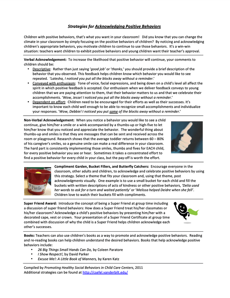 Strategies for Acknowledging Positive Behaviors - CCR&R Council